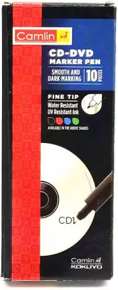 Camlin CD - DVD Marker Pen, Black - Pack of 10 – Goyalbazaar