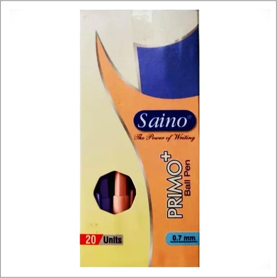 Saino Primo Plus Ball Pen (Pack Of 20 Pens)|Blue – Goyalbazaar